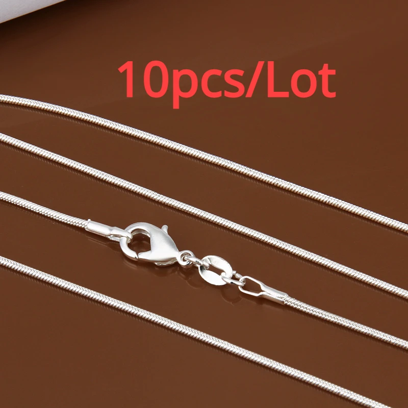 10-Stuks-925-Sterling-Zilver-2Mm-Slang-Ketting-Voor-Man-Vrouwen-16-24 ...