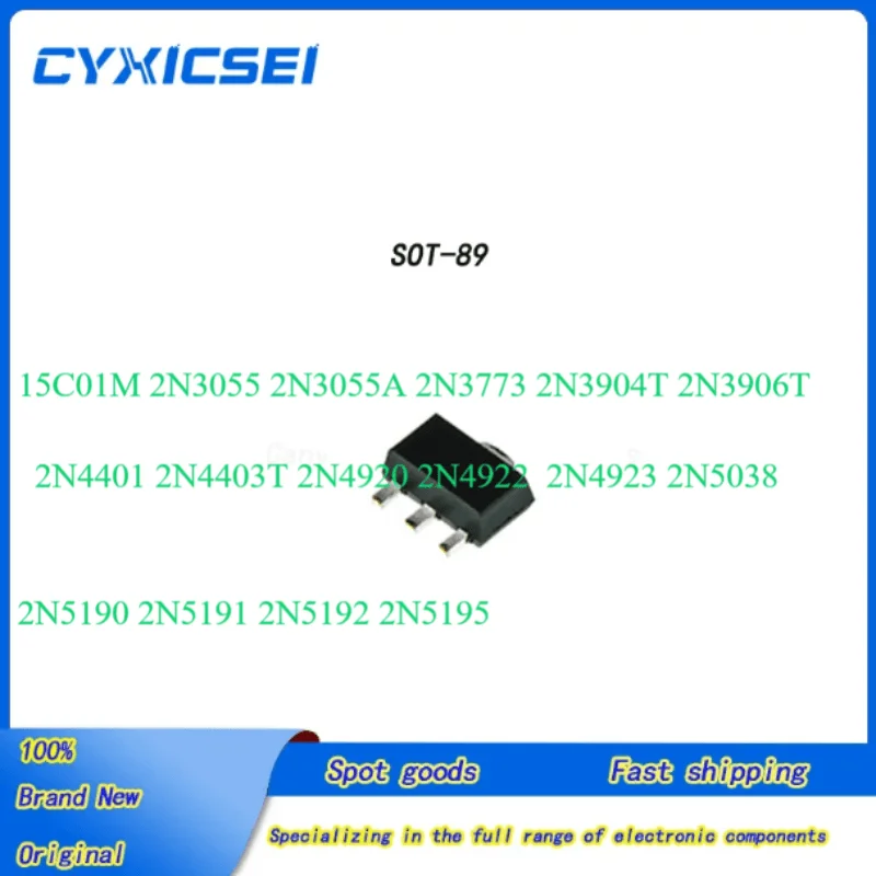 50pieces 15C01M 2N3055 2N3055A 2N3773 2N3904T 2N3906T 2N4401 2N4403T ...