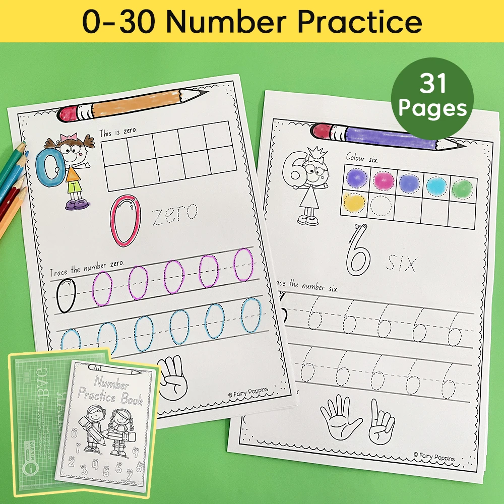 31-Pages-Kids-0-30-Number-Worksheets-Tracing-Practice-Math-Cognitive ...