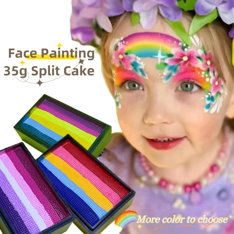 New-Face-Painting-35g-Customized-Rainbow-Split-Cake-Fluorescent-Neon ...