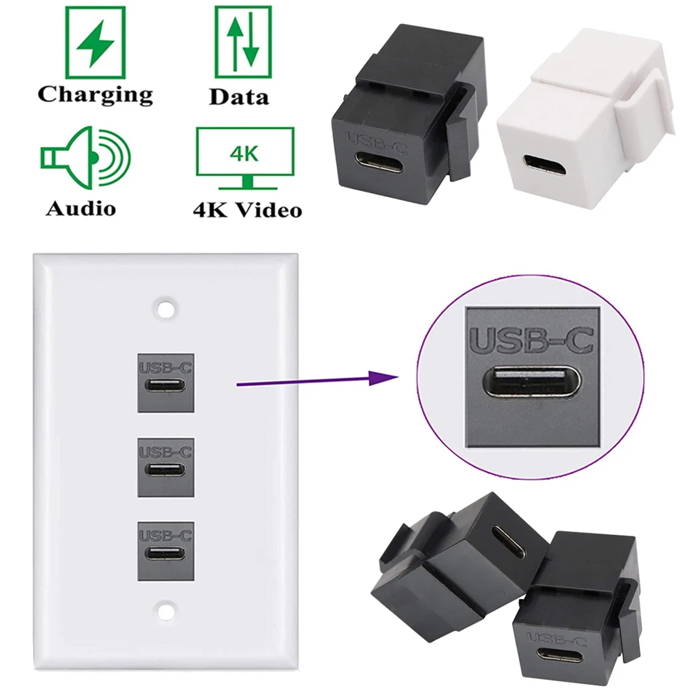 USB 3.1 Type C Keystone Jack Coupler Connector Adapter Converter ...