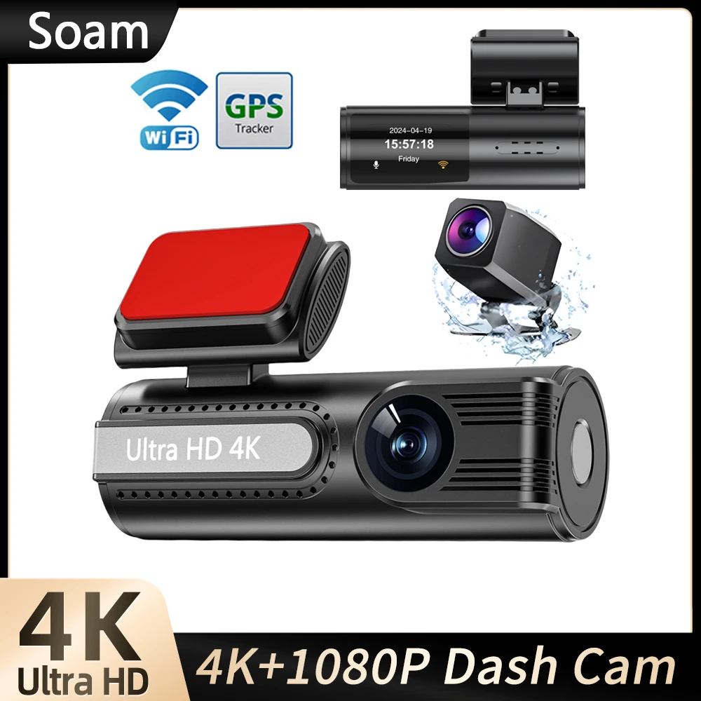 Ultra-HD-4K-Dash-Cam-For-Car-DVR-4K-1080P-Front-Rear-Dash-Camera-With ...