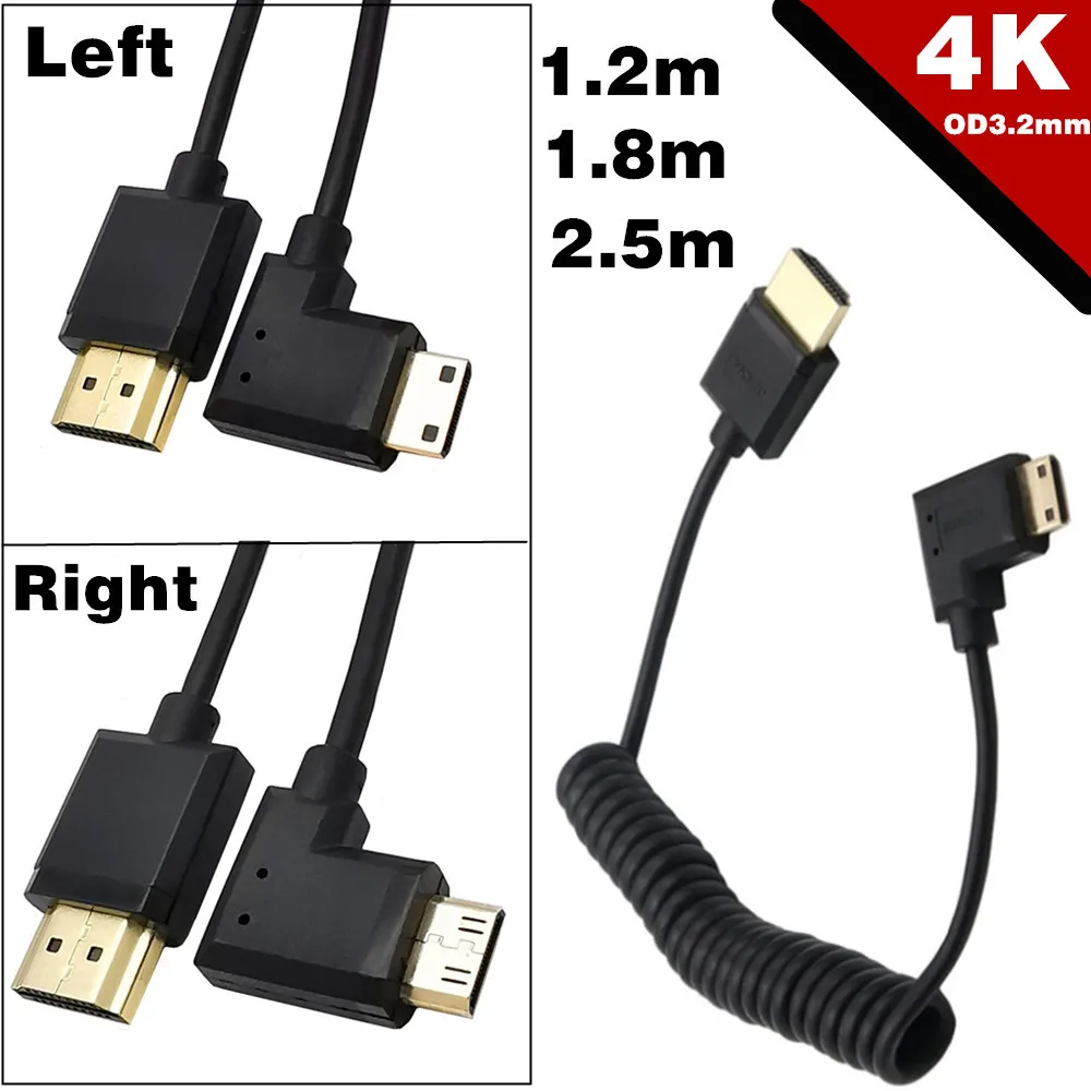 Super-Extreme-Slim-High-Speed-mini-HDMI-compatible-coiled-Cable-4K-2K ...
