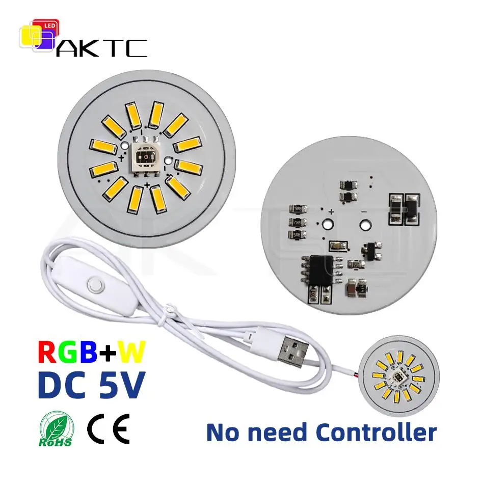 5PCS-Round-LED-Light-Board-5V-RGB-Colorful-Gradient-Single-Color-31mm ...