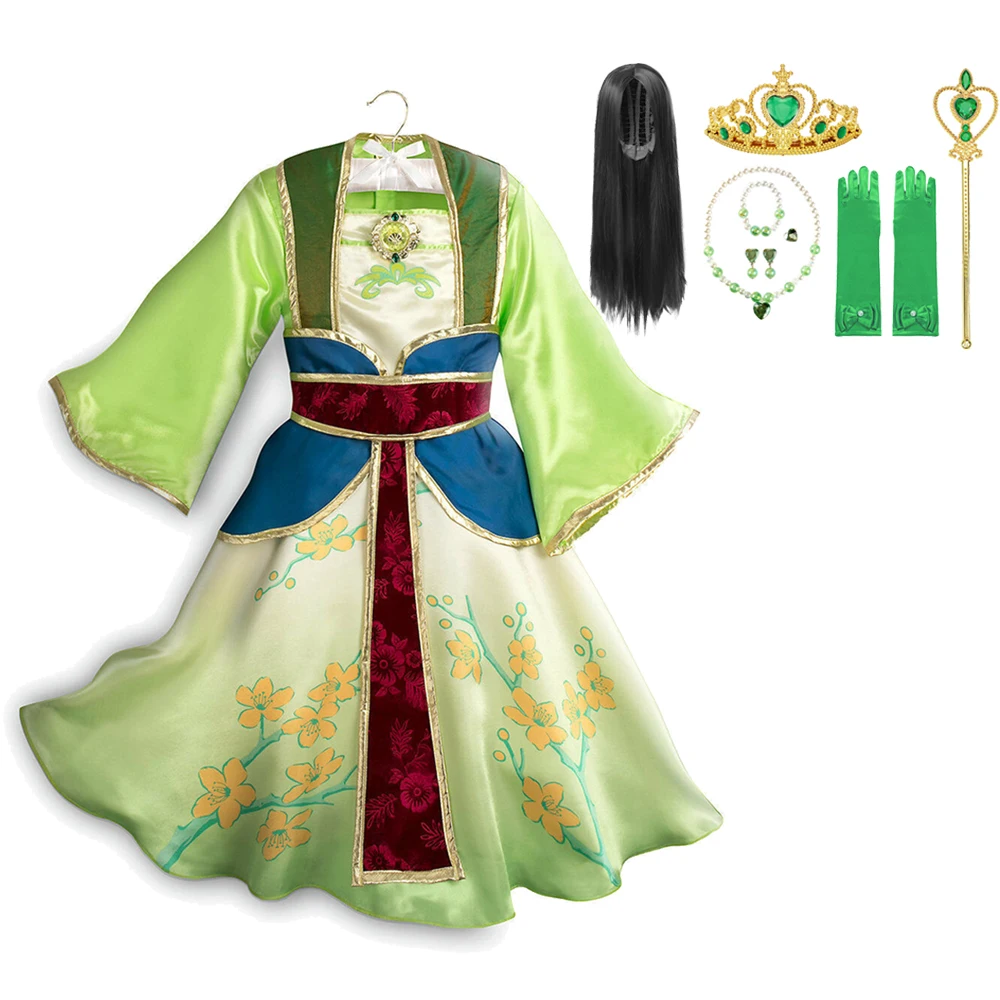 Disney Girls Cosplay Mulan Dress Princess Costume Kids Movie Role ...