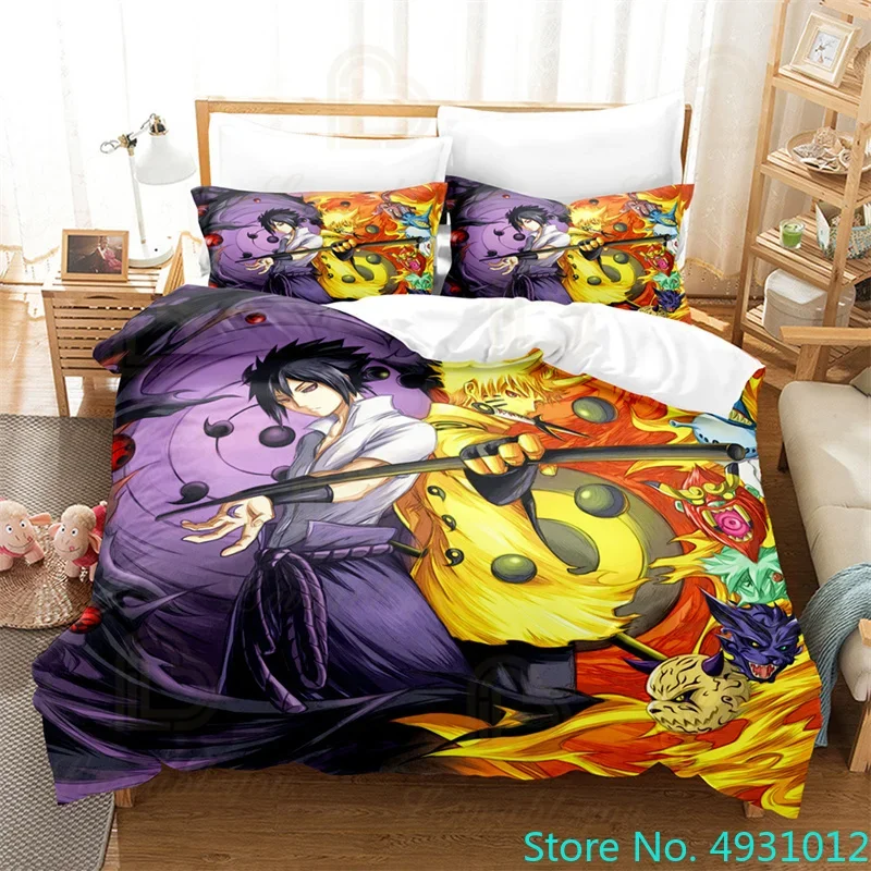 Kids Uzumaki Naruto Uchiha Sasuke Bedding Set Duvet Cover Quilt Cover ...