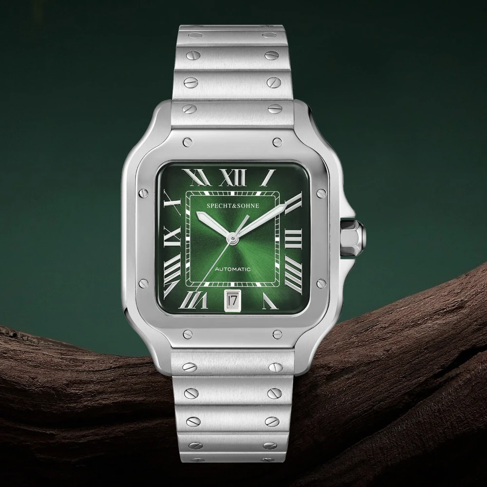 2023-New-High-Quality-Specht-Sohne-Watch-37MM-Men-Automatic-Mechanical-Watches-Green-Color ...