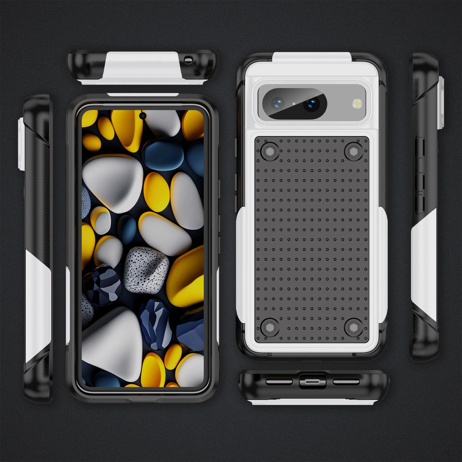 Heavy-Duty Armored 2-in-1 Fall-Proof Protective Case for Pixel 8A (GRAY)
