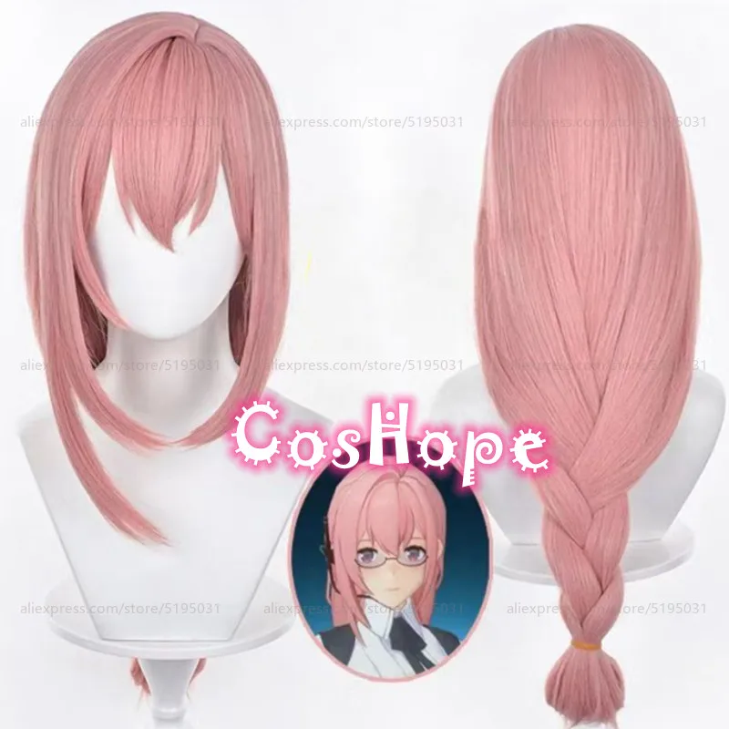 ZZZ Tsukishiro Yanagi Cosplay Wig 70cm Long Braided Pink Wig Cosplay ...