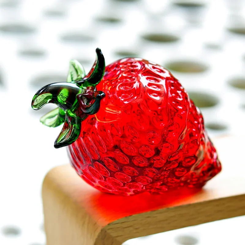 Glass-Red-Strawberry-Figurine-Crystal-Fruit-Collectible-Art-Glass ...