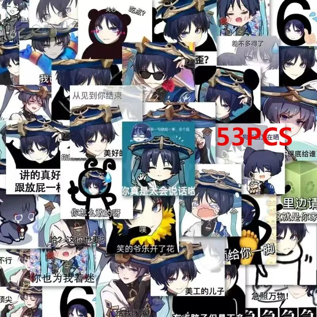 34/48 PCS Anime Genshin Impact Scaramouche Cute Stickers Game Figure ...