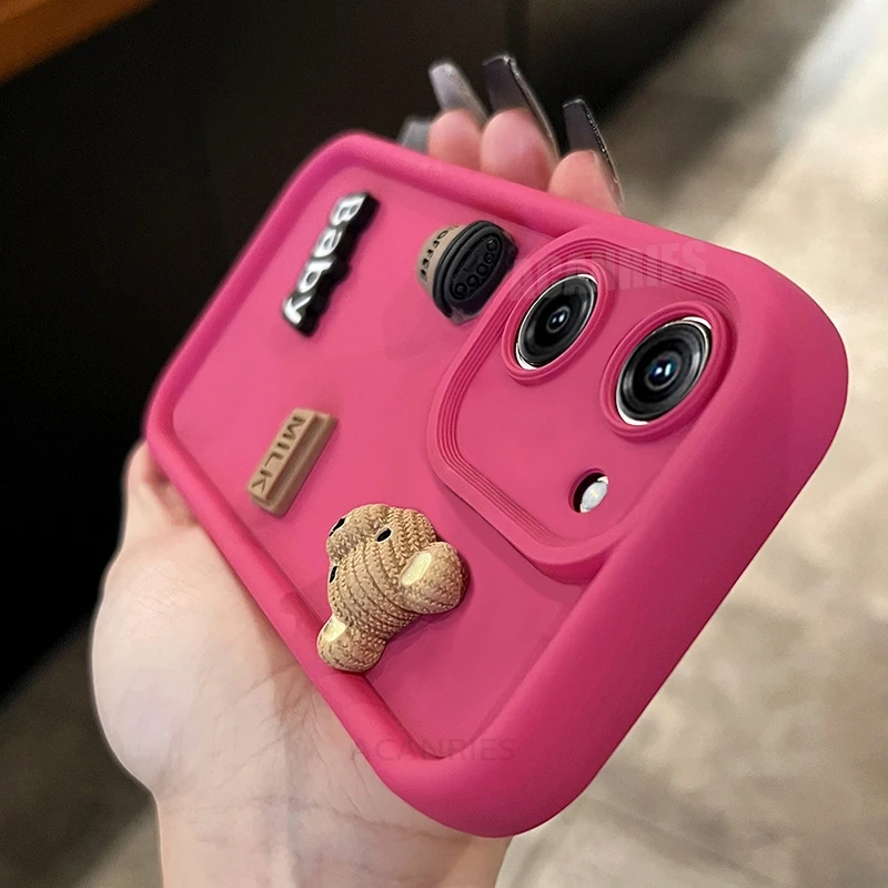 Redmi13c-Cute-Cartoon-3D-Bear-Silicone-Case-On-For-Xiaomi-Redmi-13c-12c ...