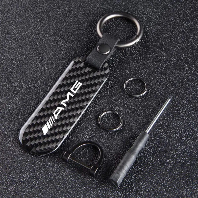 1Pcs-Carbon-Fiber-Key-Chain-Car-Key-High-Grade-Keyring-For-Mercedes ...