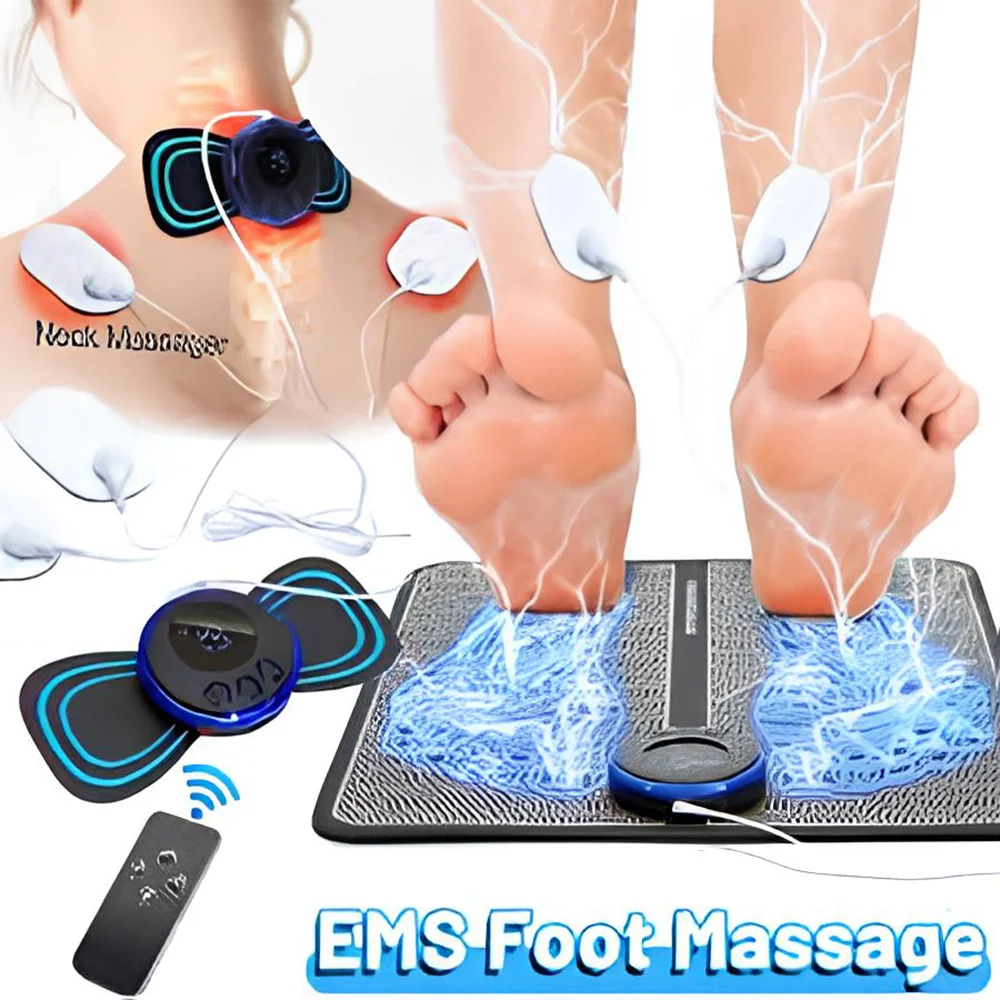 Electric-EMS-Foot-Massager-Pad-Foldable-Massage-Mat-Muscle-Stimulation ...