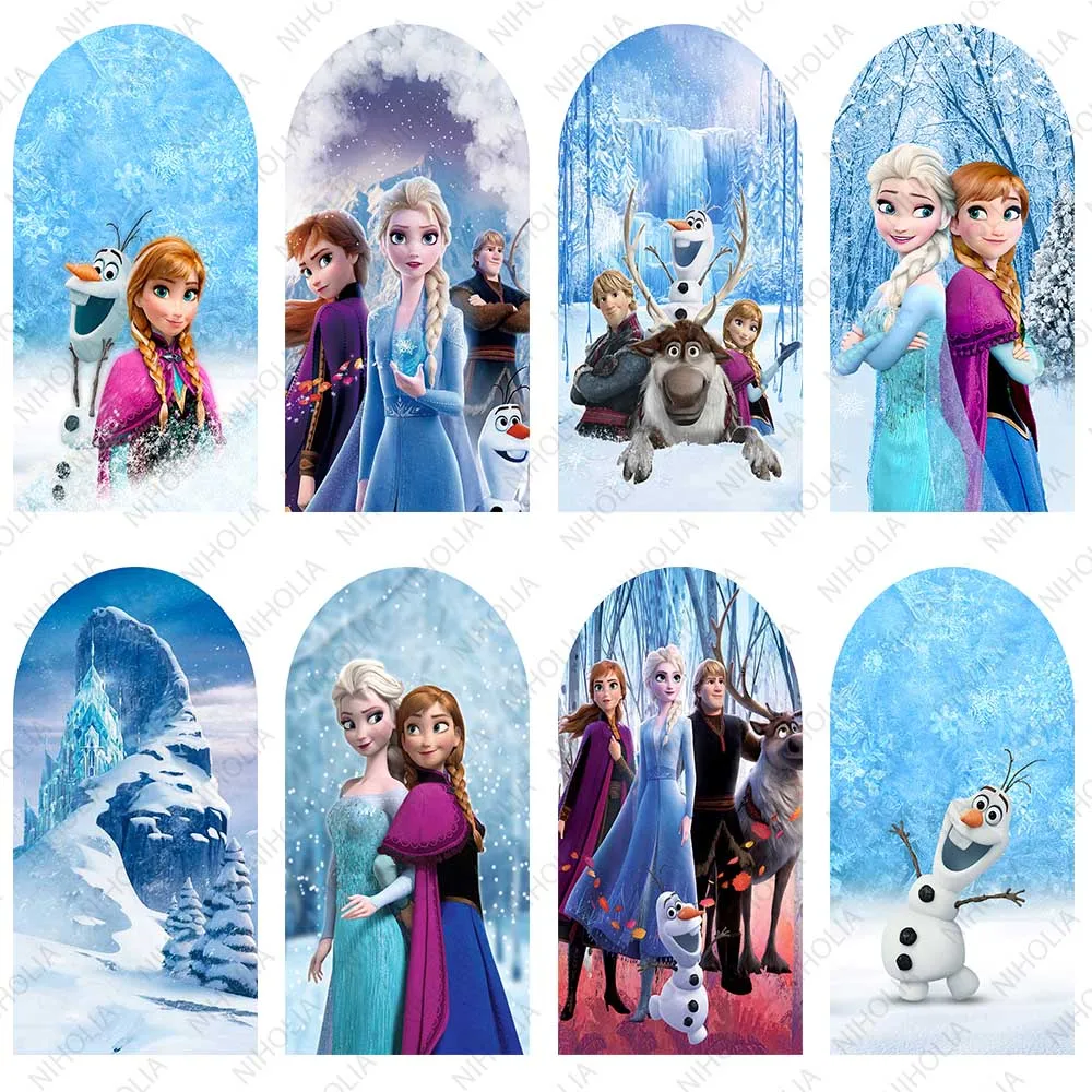 Frozen Elsa Princess Arch Covers Backdrops Ice Snow Castle Canvas Girls ...