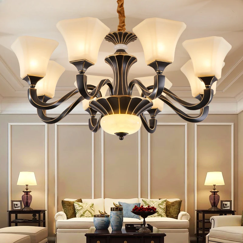 Copper-Chandelier-Lamp-in-the-Living-Room-Simple-Country-Lamps-Bedroom ...