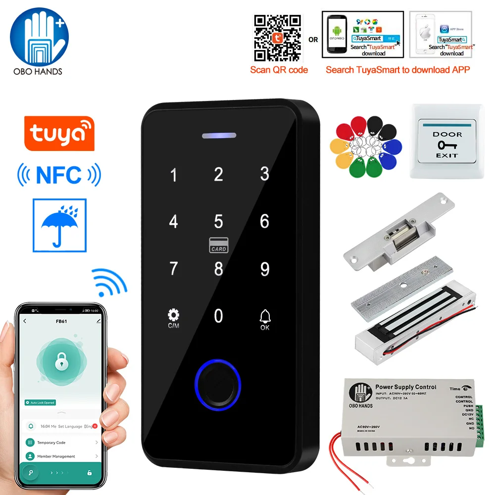 NFC-Bluetooth-Tuya-Access-Control-System-Kit-Waterproof-Outdoor-RFID-Keyboard-13-56MHz ...