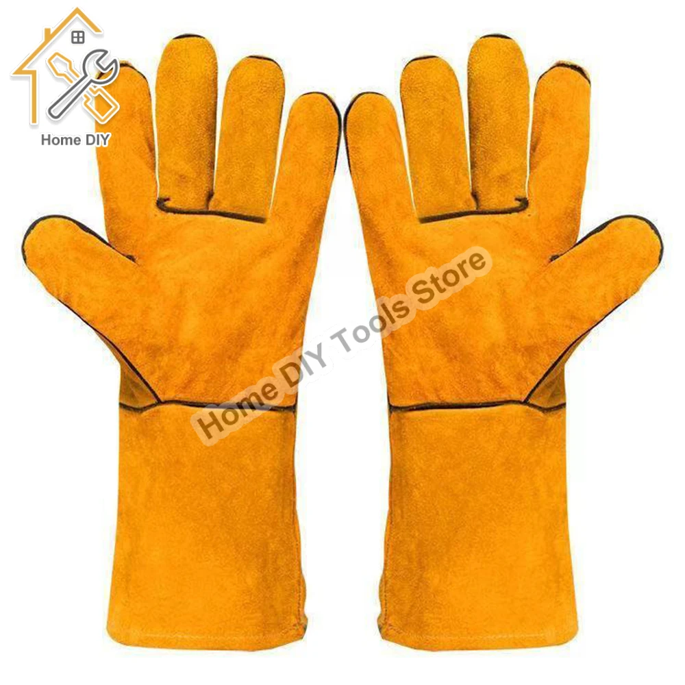 Leather-Work-Gloves-For-Men-Yellow-Cowhide-Heavy-Duty-Safety-Protective ...