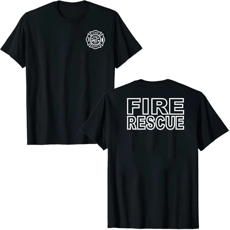 Fire-Rescue-T-Shirt-Firefighter-Maltese-Cross-Fire-Department-Women-Men ...