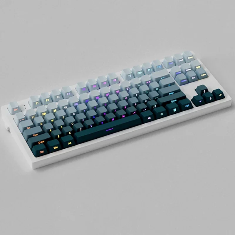 135 Keys Gradient Green Shine Through Keycaps Side Printed PBT Double ...