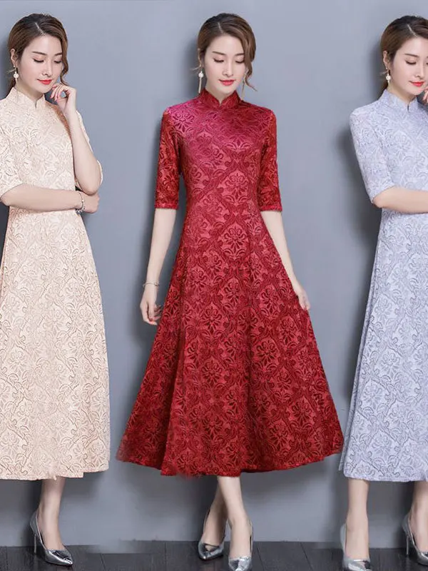 Chinese-Retro-Dress-Satin-Cheongsam-Qipao-For-Women-Chinese-Traditional ...