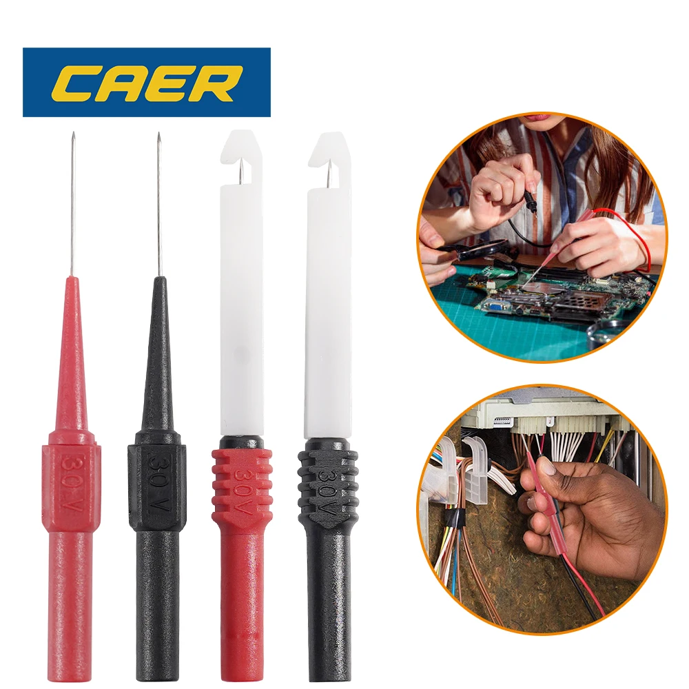 30v Car Multimeter Test Probe Pins Stainless Steel Insulation Wire ...