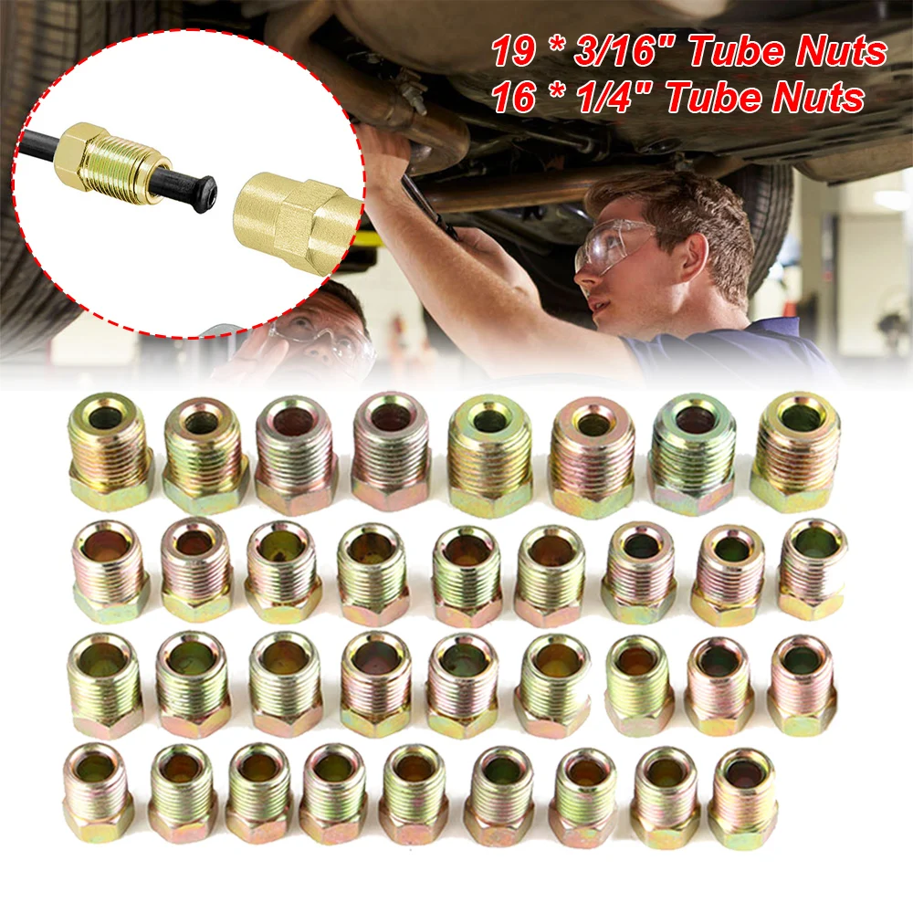 35Pcs-Car-Brake-Line-Unions-3-16-Threads-Brake-Line-Fittings-For-3-16 ...
