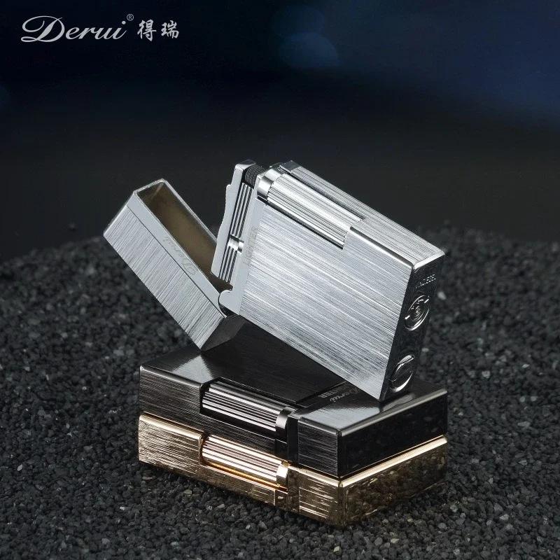 DERUI New Loud Click Butane Lighter with Flint Wheel & Side Ignition ...