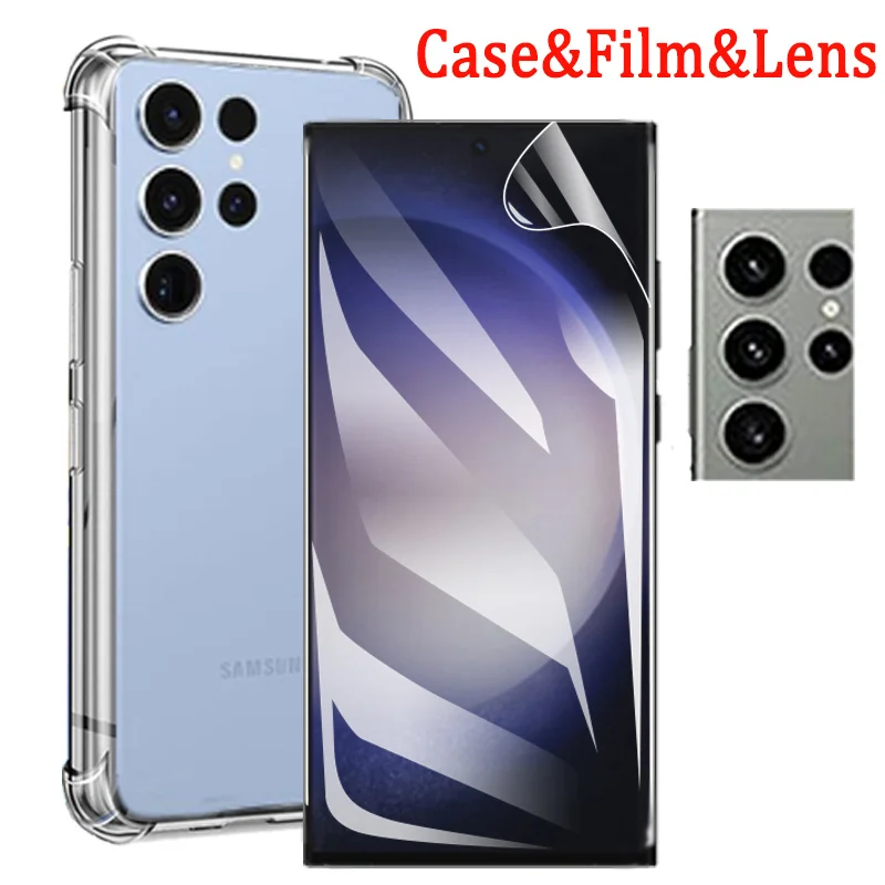 s23 ultra Transparent Shockproof Case For Samsung S23 Ultra film ...