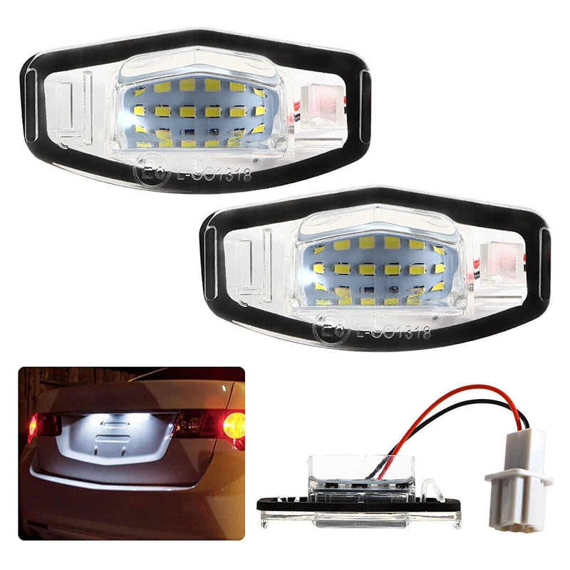 2Pcs-Car-6000K-white-License-Plate-Light-LED-For-Honda-Civic-Accord ...