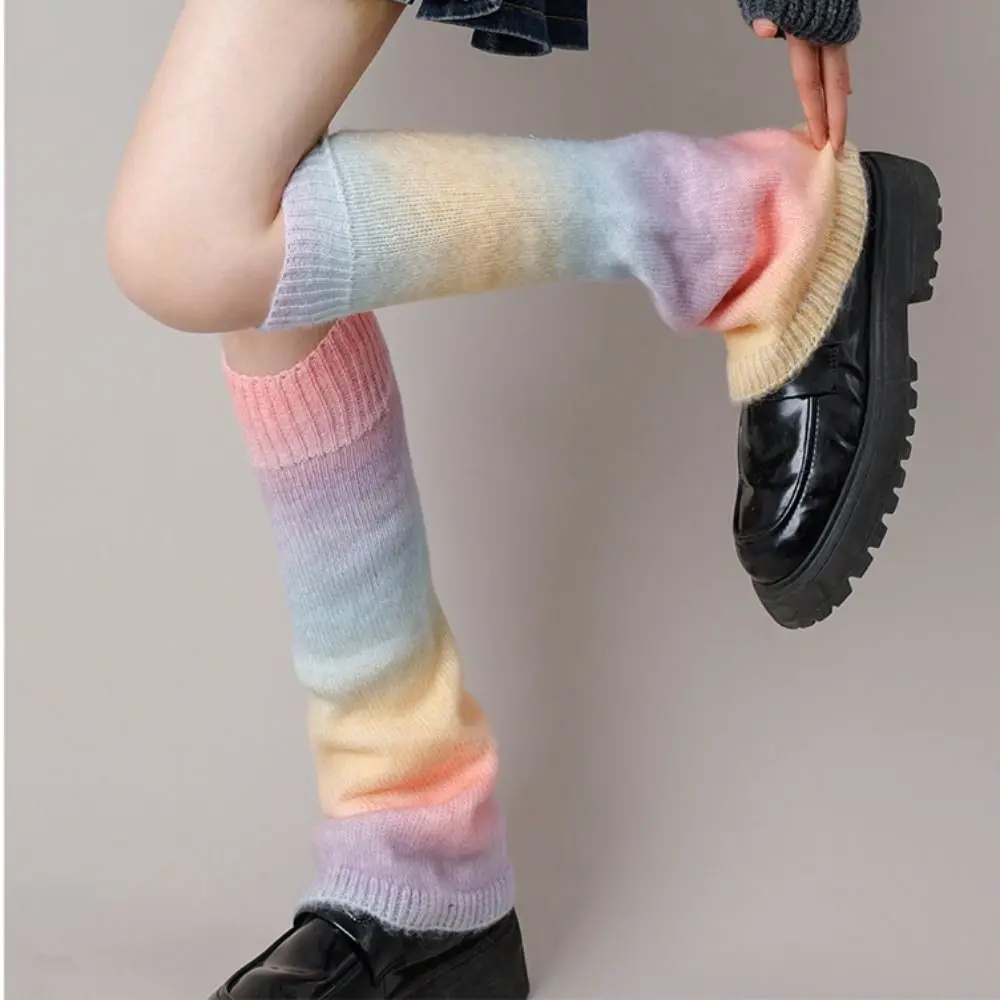 Kawaii-Lolita-Fluffy-Winter-Ruffles-Gradient-Women-Leg-Warmers-Sweet ...