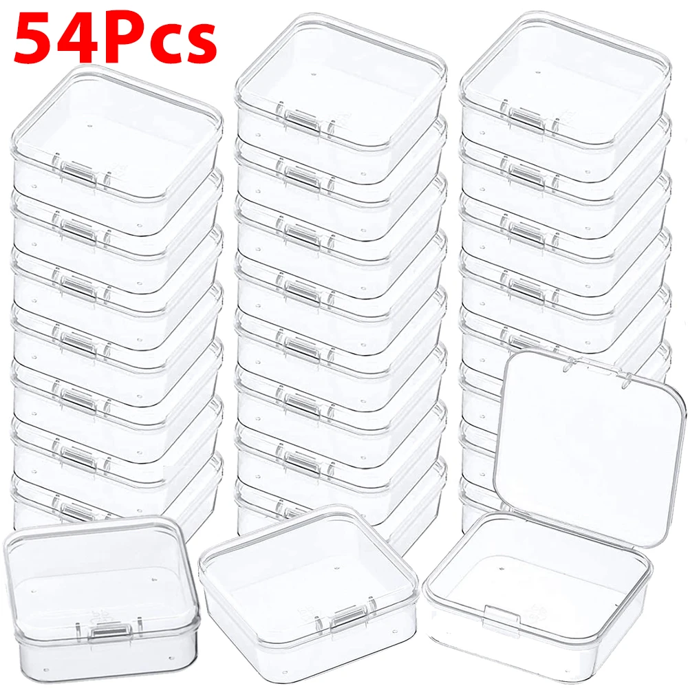 Mini-Clear-Plastic-Storage-Box-Containers-with-Lids-Empty-Hinged-Boxes ...