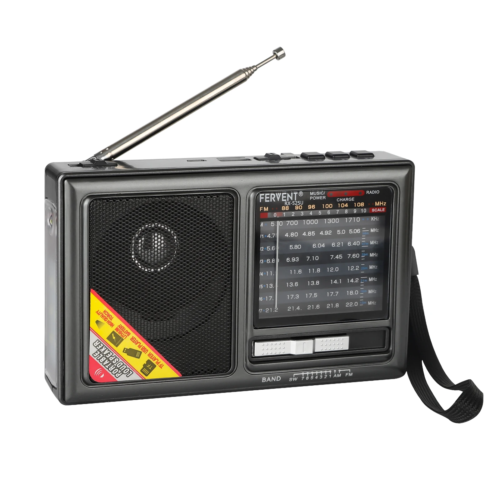 525U-portable-AM-FM-shortwave-radio-Battery-powered-small-radio-sound ...