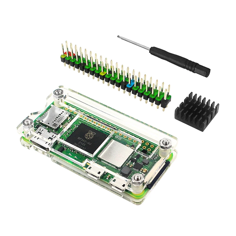 Raspberry Pi Zero Kit Acrylic Case Aluminum Heat Sink + 40Pin GPIO ...