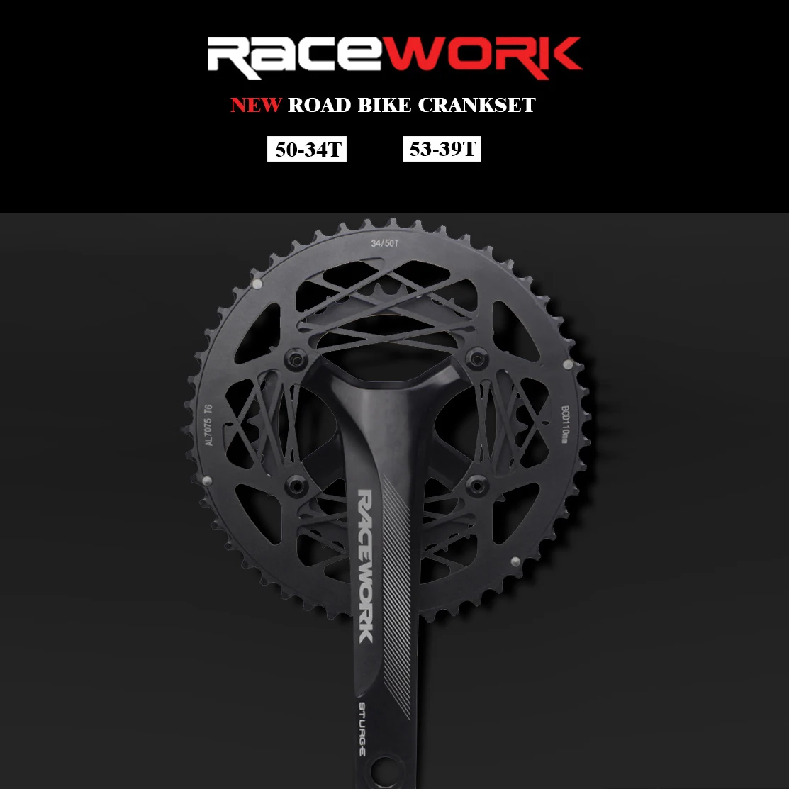 Racework-22-Speed-110BCD-Road-Bike-Crankset-Hollow-Double-Chainwheel ...