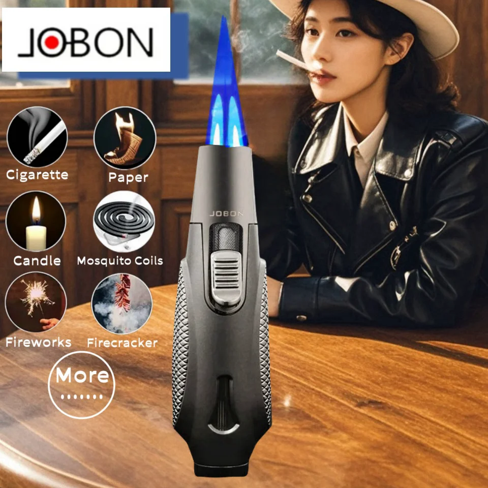 JOBON-Metal-Lighter-Powerful-Jet-Flame-Home-Ignition-Inflatable-Lighter ...