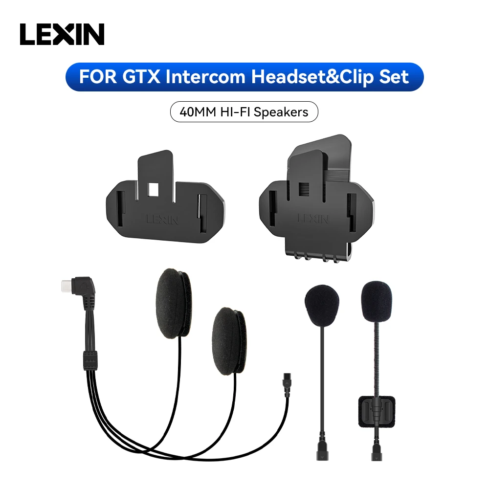 LEXIN-GTX 40MM Moto Intercom Headset&Clip Accessories For Full/Half ...