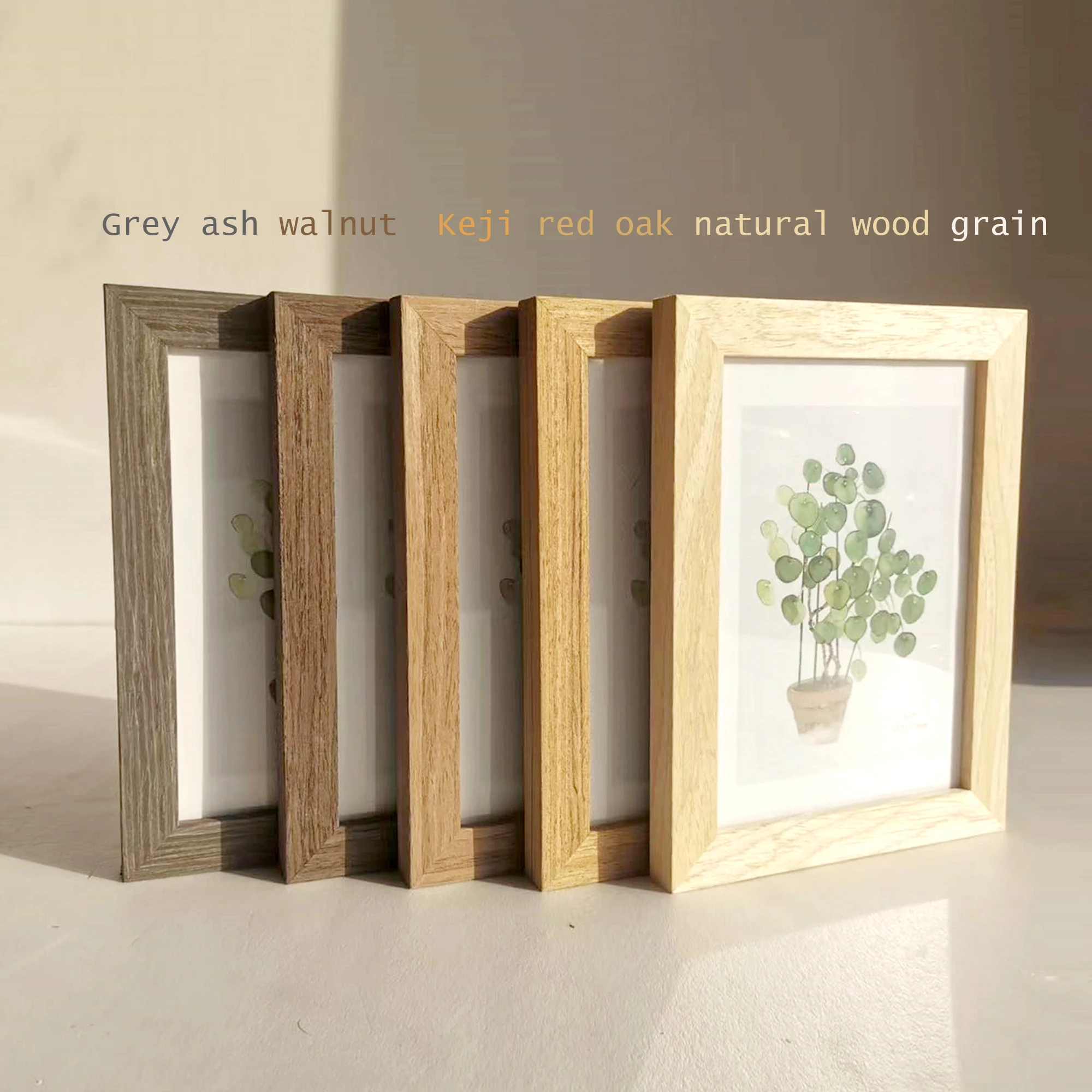 Pine wood photo frame with veneer desktop photo frame wood grain black ...