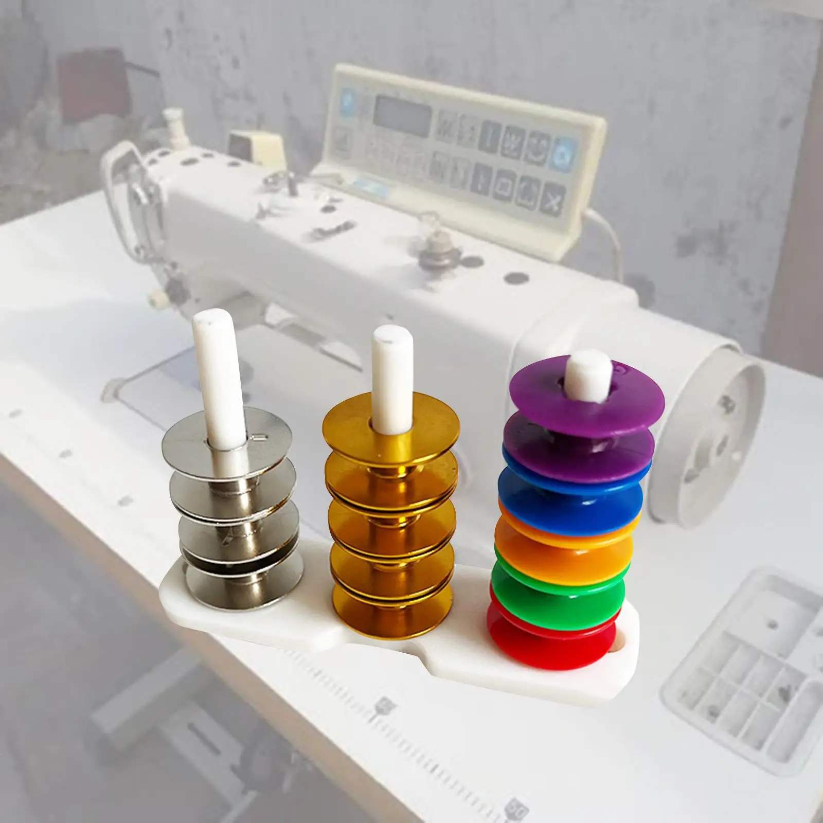 Bobbin-Thread-Stand-Heavy-Duty-Accessories-Auxiliary-White-Sewing-Part ...