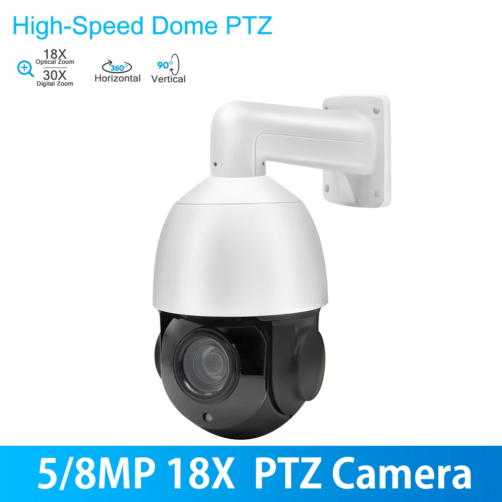 4k Ptz Ip Camera 5mp 8mp Poe High-speed Dome 18x Optical Zoom Outdoor ...