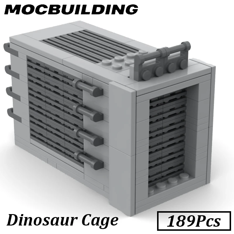 Jurassic-Velociraptor-Cage-Dinosaur-MOC-Building-Block-Bricks-Model ...