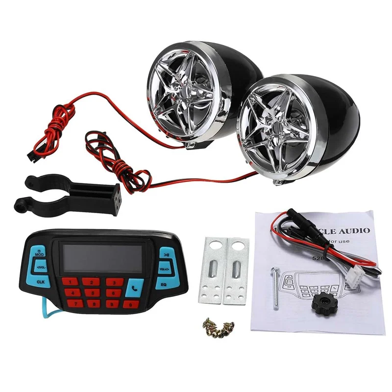 Motorcycle Studio Audio Sound System Stereo Speakers FM Radio MP3 Music ...