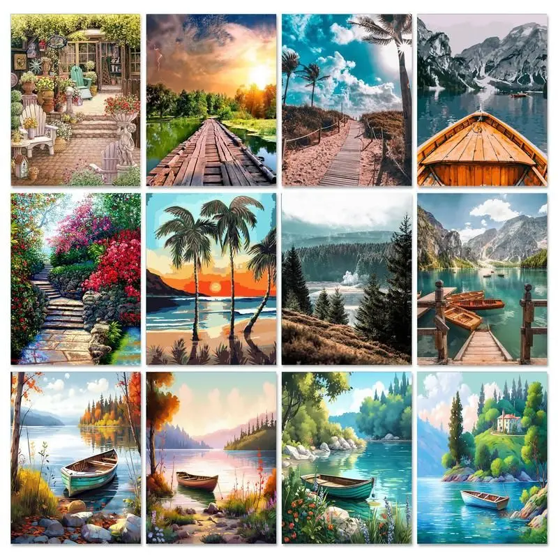 GATYZTORY-Natural-Scenery-Acrylic-Paint-By-Numbers-For-Adults-Kids-Wall ...