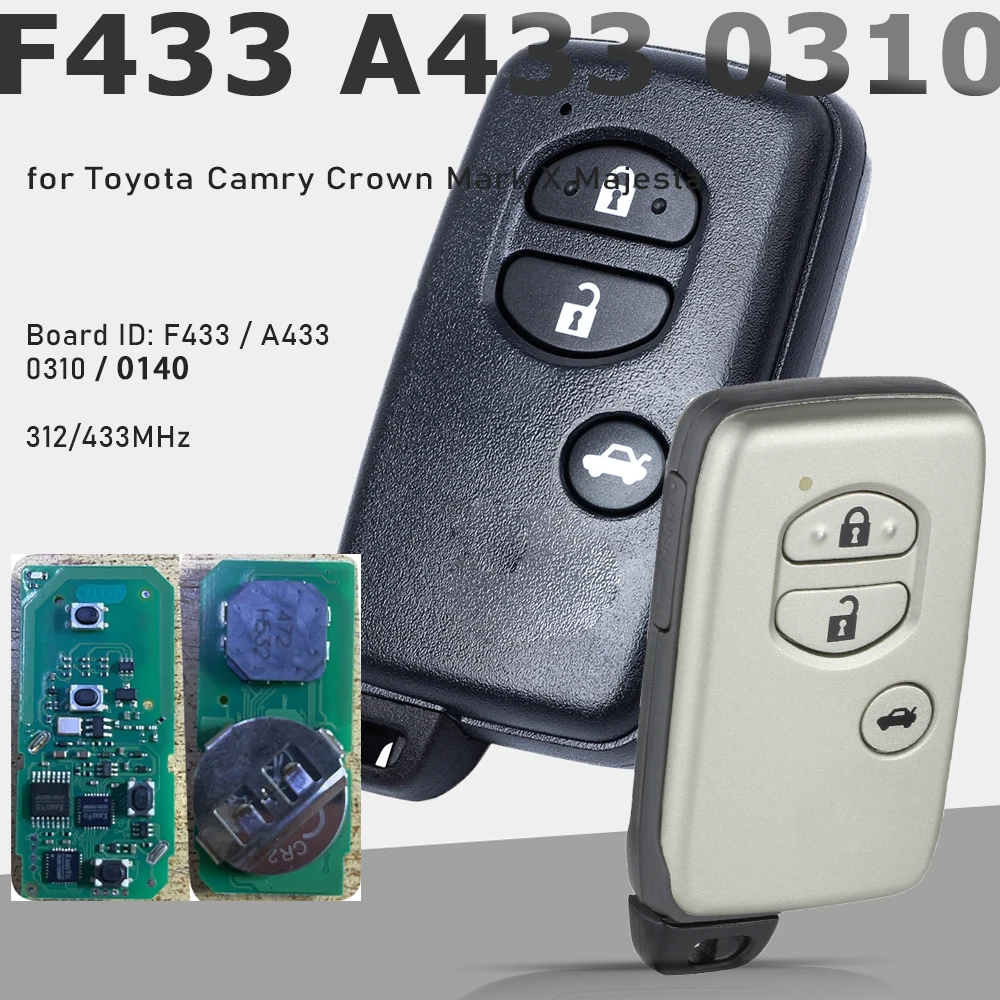 KEYECU Board 271451-0310/0140/F433/A433 Smart Remote Car Key Fob 312MHz ...