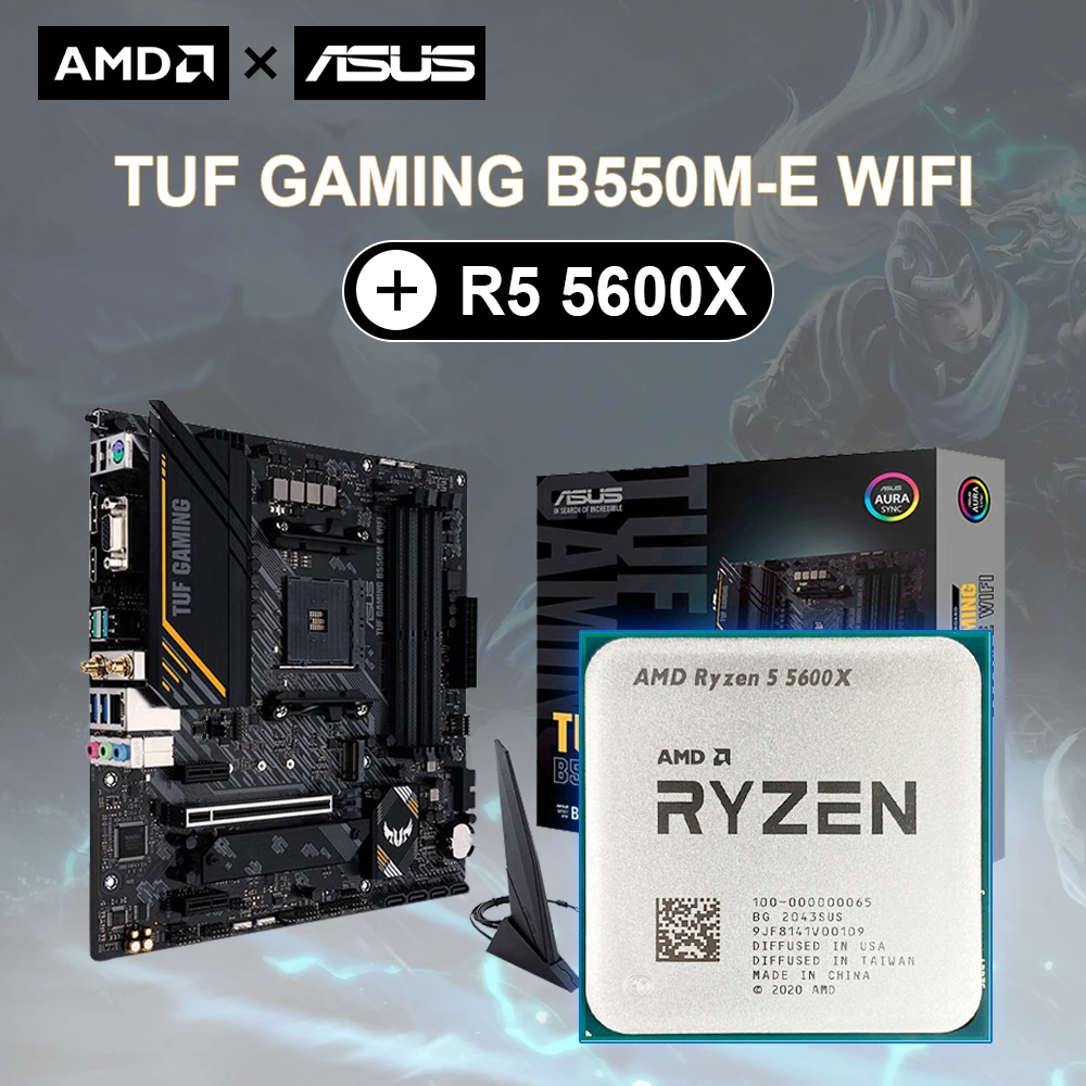 AMD-New-Ryzen-5-5600X-R5-5600X-CPU-ASUS-TUF-GAMING-B550M-E-WIFI ...