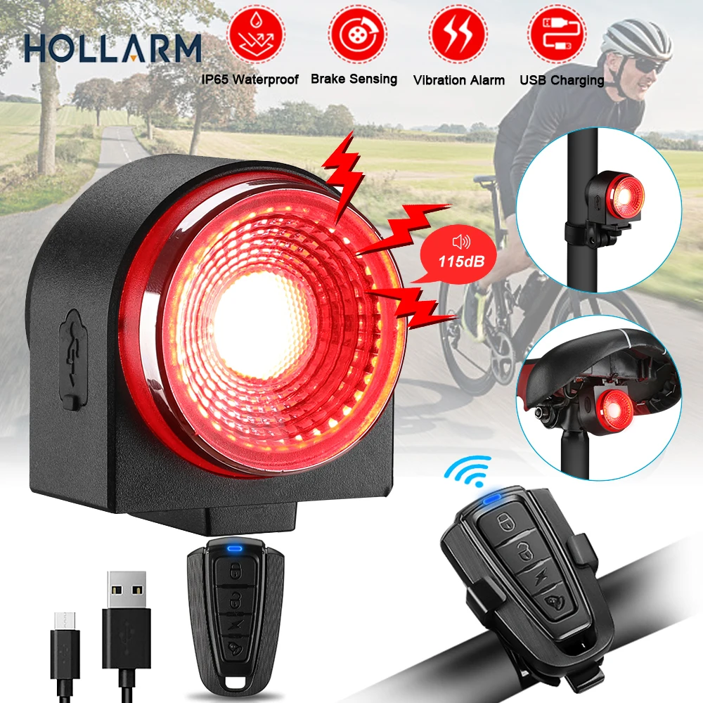 Hollarm-A8Pro-Bicycle-Alarm-IPX65-Waterproof-Bicycle-Rear-Light-Brake ...