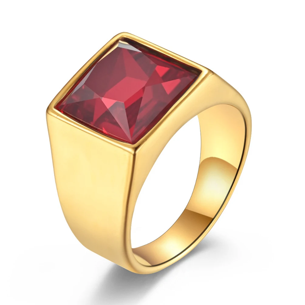 Anillo-de-piedra-roja-de-acero-inoxidable-joyer-a-masculina-accesorios ...