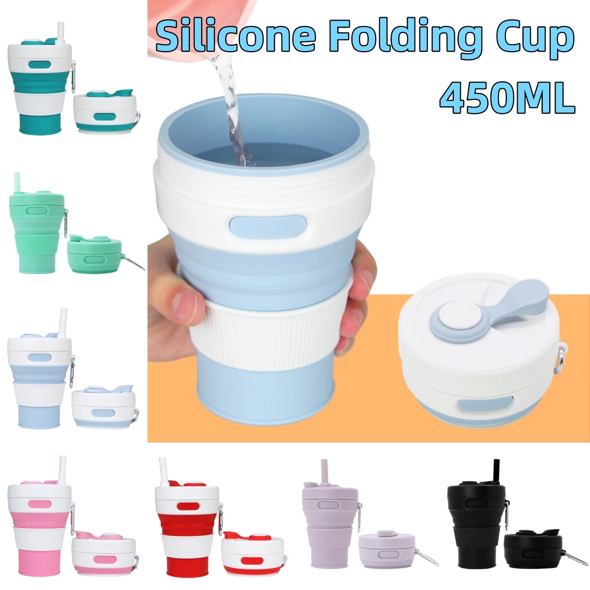 450ml-Reusable-Silicone-Folding-Cup-Portable-Telescopic-Coffee-Cups ...