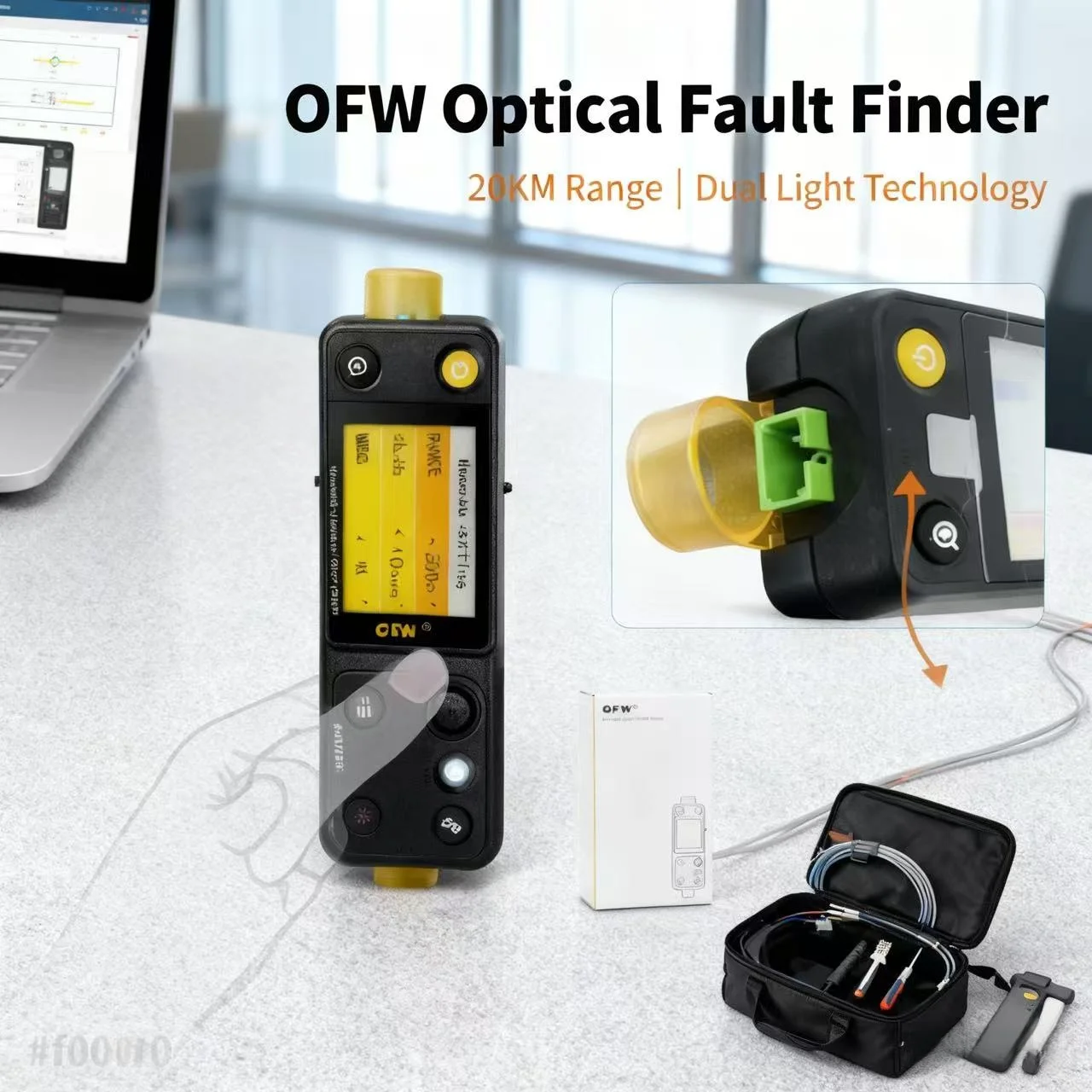 OFW Mini OTDR 20KM Handled optical time-domain reflectometer Visual ...
