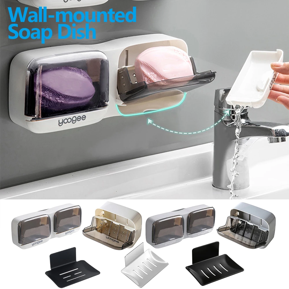 Wall Mounted Soap Holder Reusable Self Draining Soap Dish Holder Anti ...